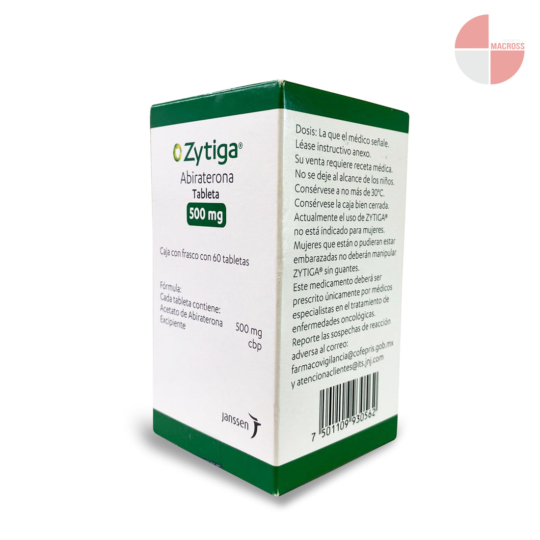 Zytiga 500 mg precio México | Farmacias Macross - FARMACIAS MACROSS
